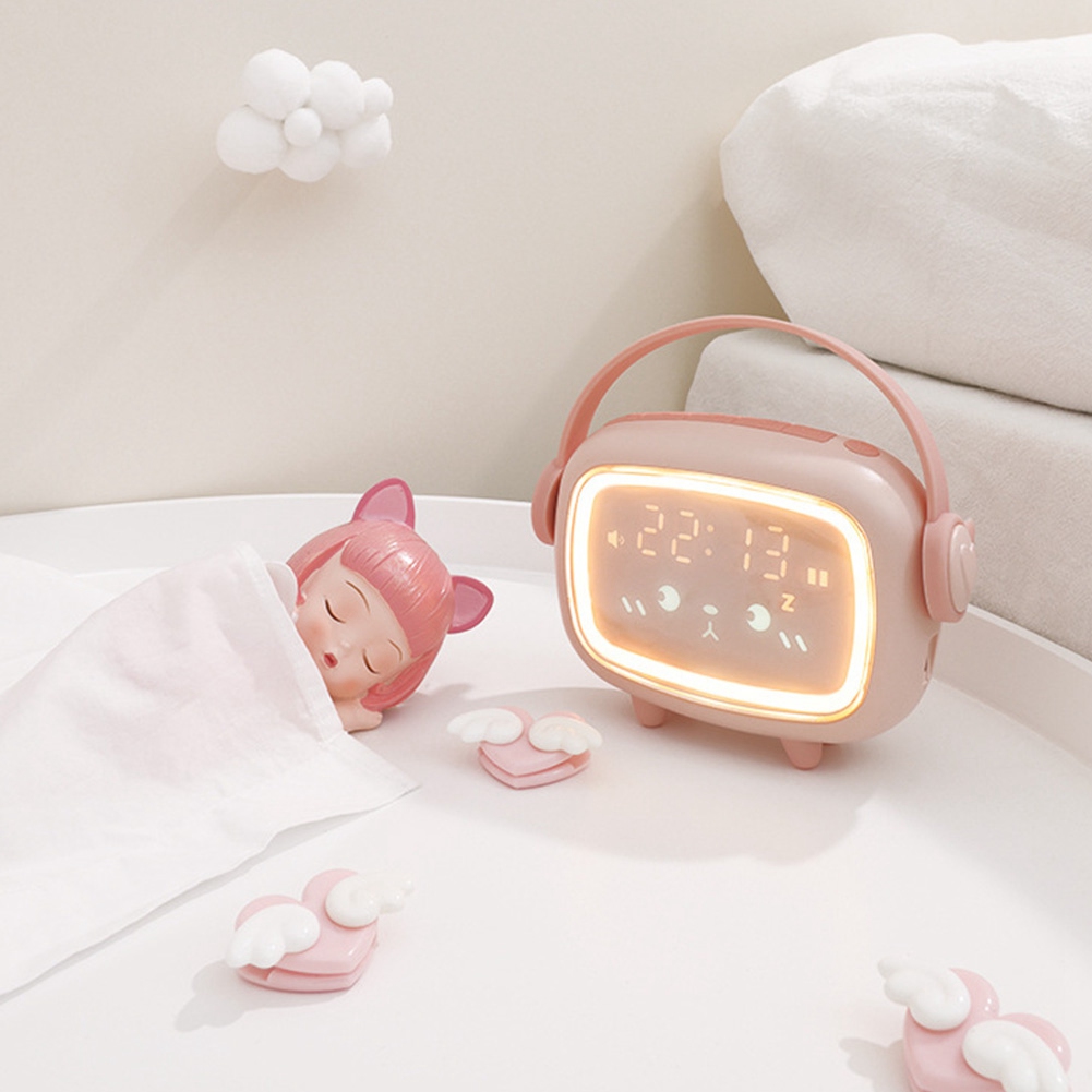 Cute Voice Control Night Light Alarm Clock Timing Countdown Snooze ...