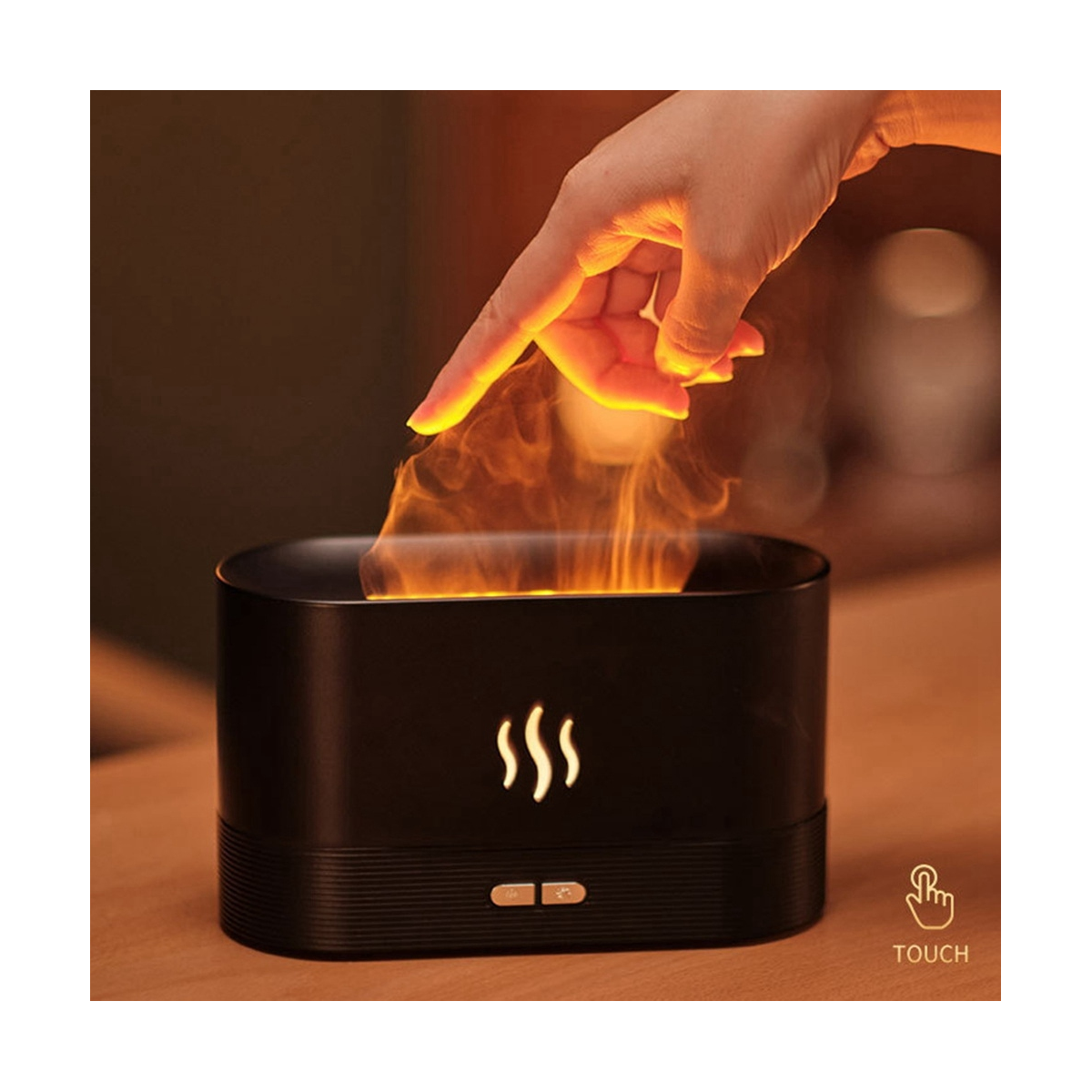 Aroma Diffuser Air Humidifier Ultrasonic Cool Mist Maker Fogger LED Essential Oil Flame Lamp ...