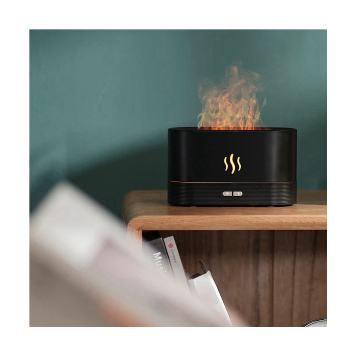 Aroma Diffuser Air Humidifier Ultrasonic Cool Mist Maker Fogger LED Essential Oil Flame Lamp ...