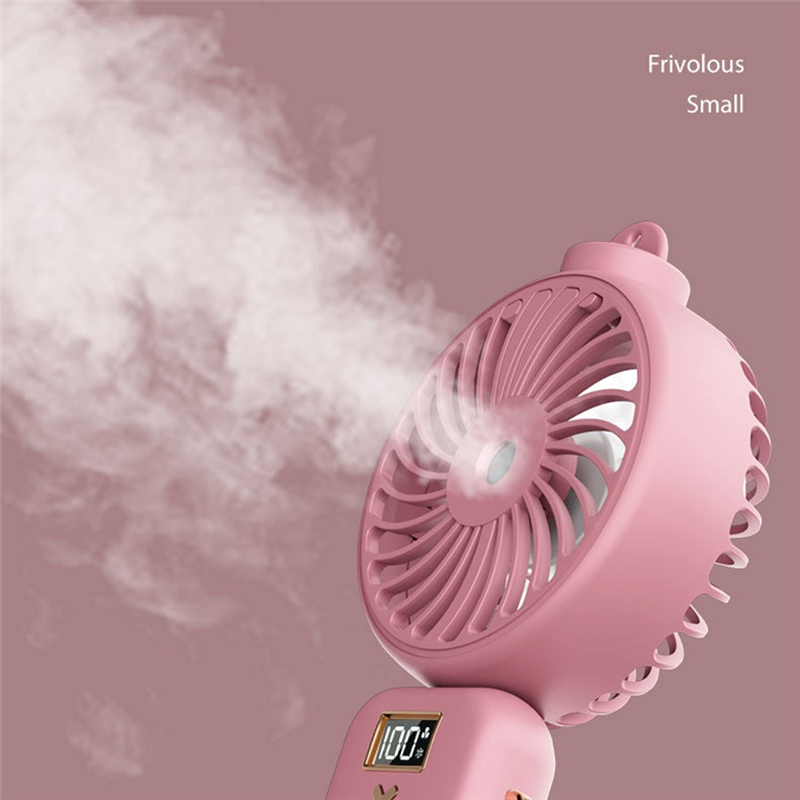 5000MAh Spray Mist Fan with LCD Display USB Mute Mini Rechargeable, C ...