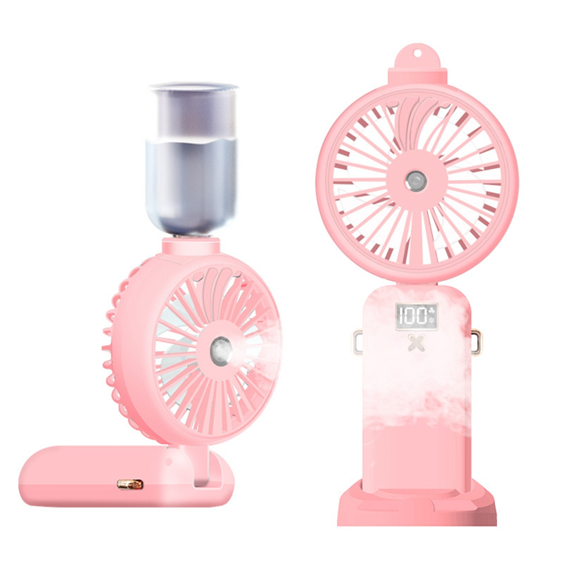 5000MAh Spray Mist Fan with LCD Display USB Mute Mini Rechargeable, C ...