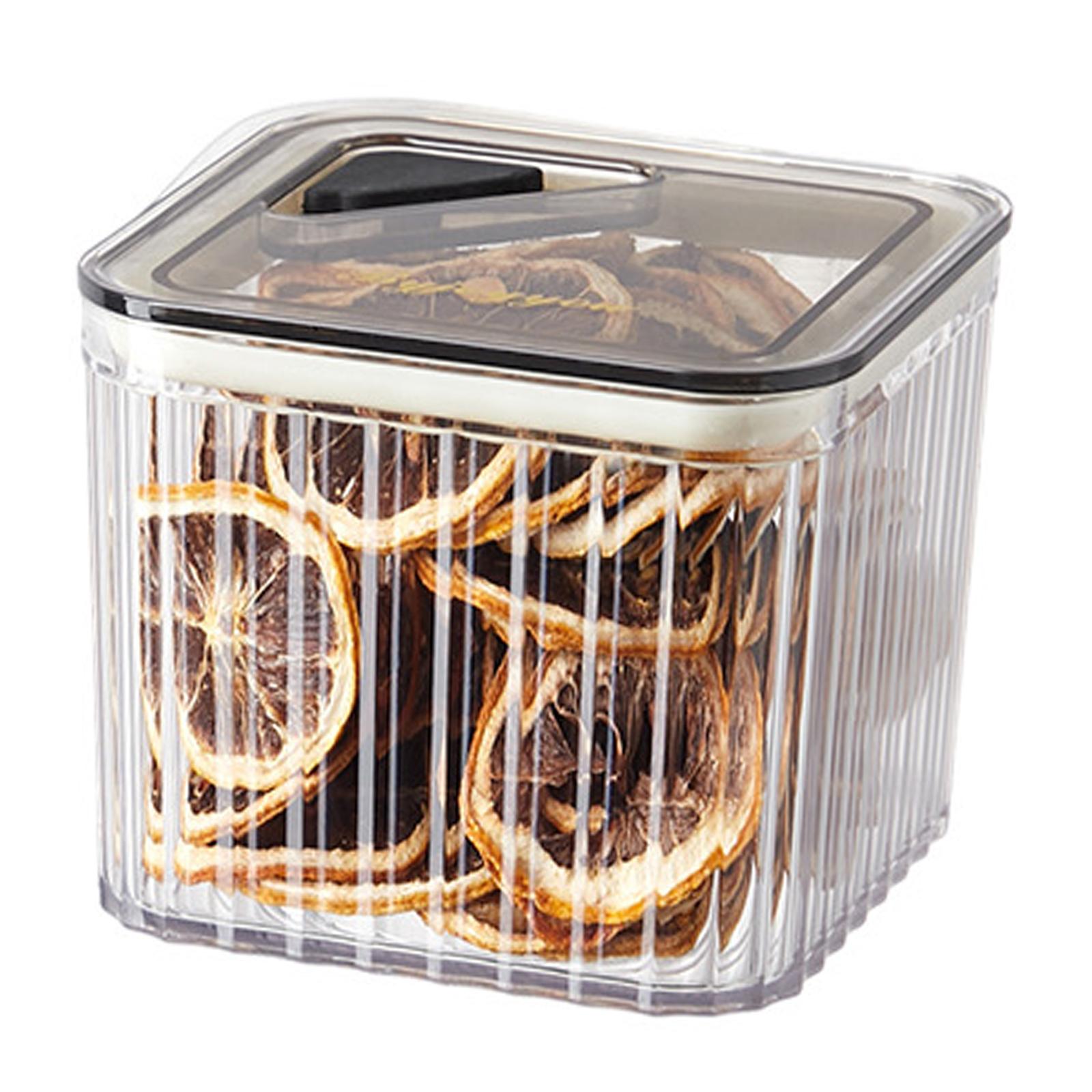 Plastic Kitchen Sealed Storage Box Jar with Lid for Desk Cereal Fridge ...