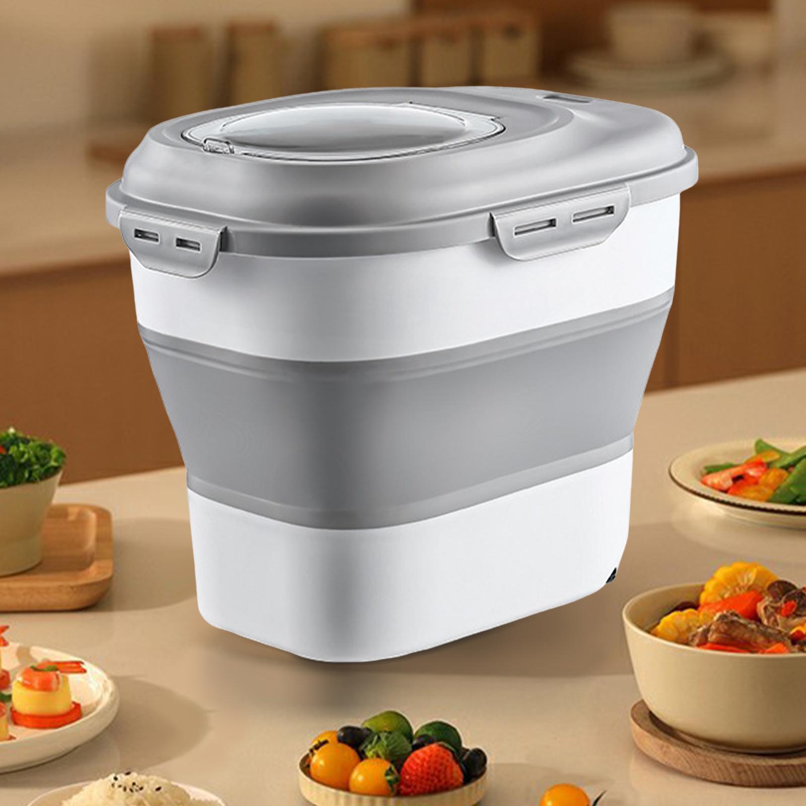 Portable Foldable Rice Storage Container, Kitchen Accessories for Flour ...