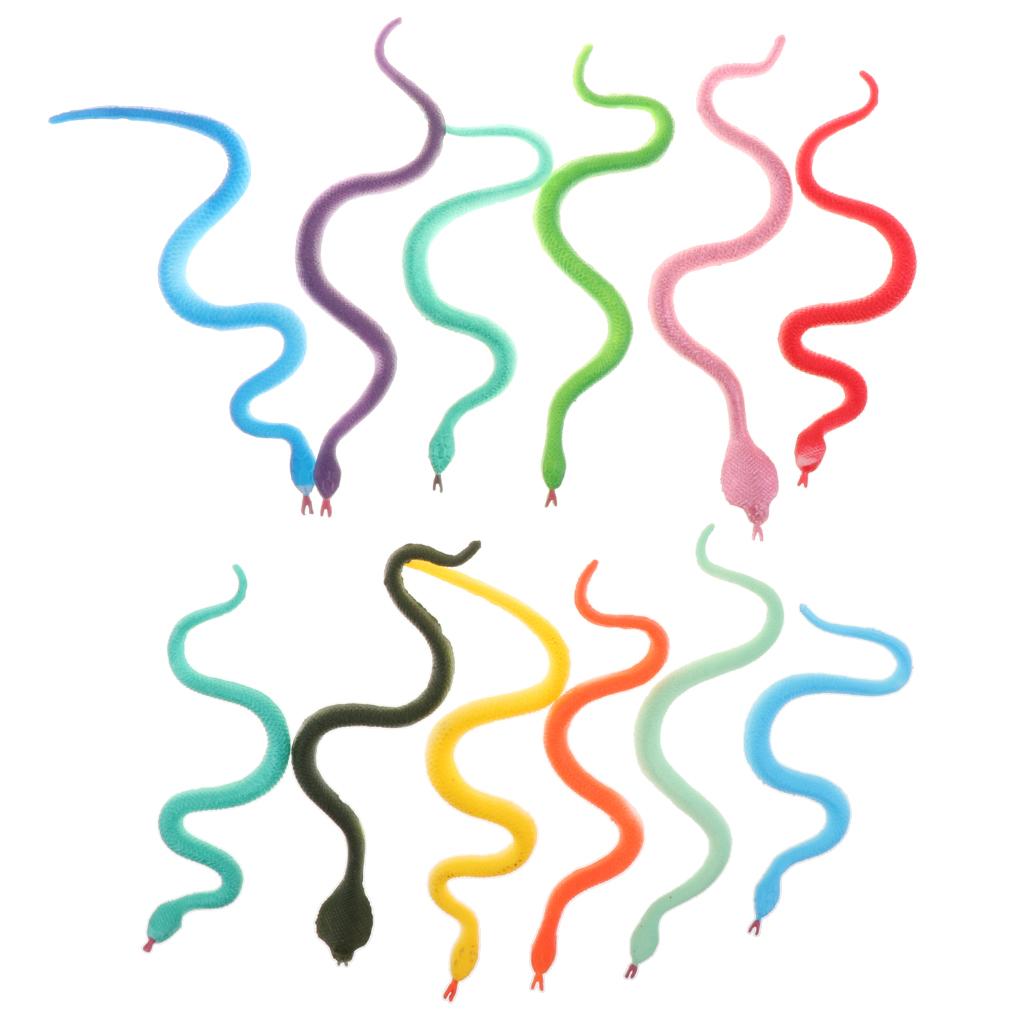 12Pcs Plastic Snake Action Figures Model Toy Halloween Party Bag ...