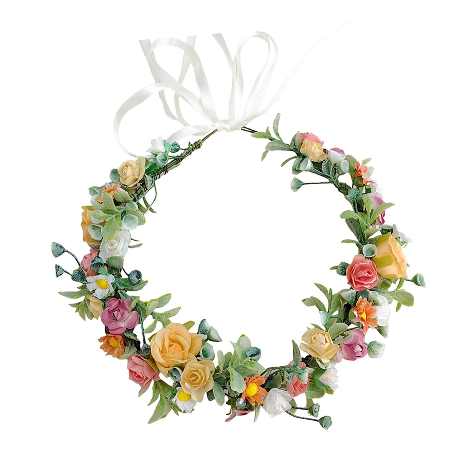 Handmade Floral Head Wreath Headpiece Hair Garland for Festival Beach ...