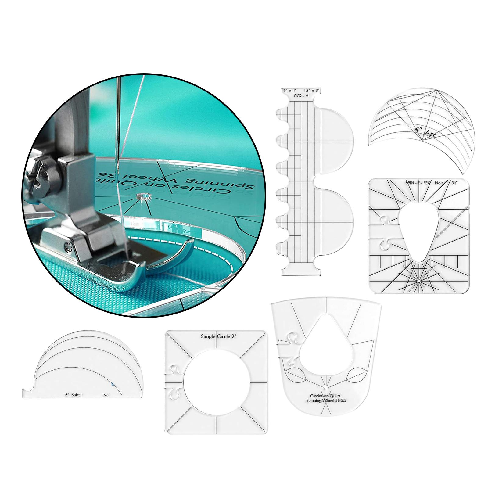 Quilting Ruler And Template of 6 for Sewing Machines #RL-06 ...