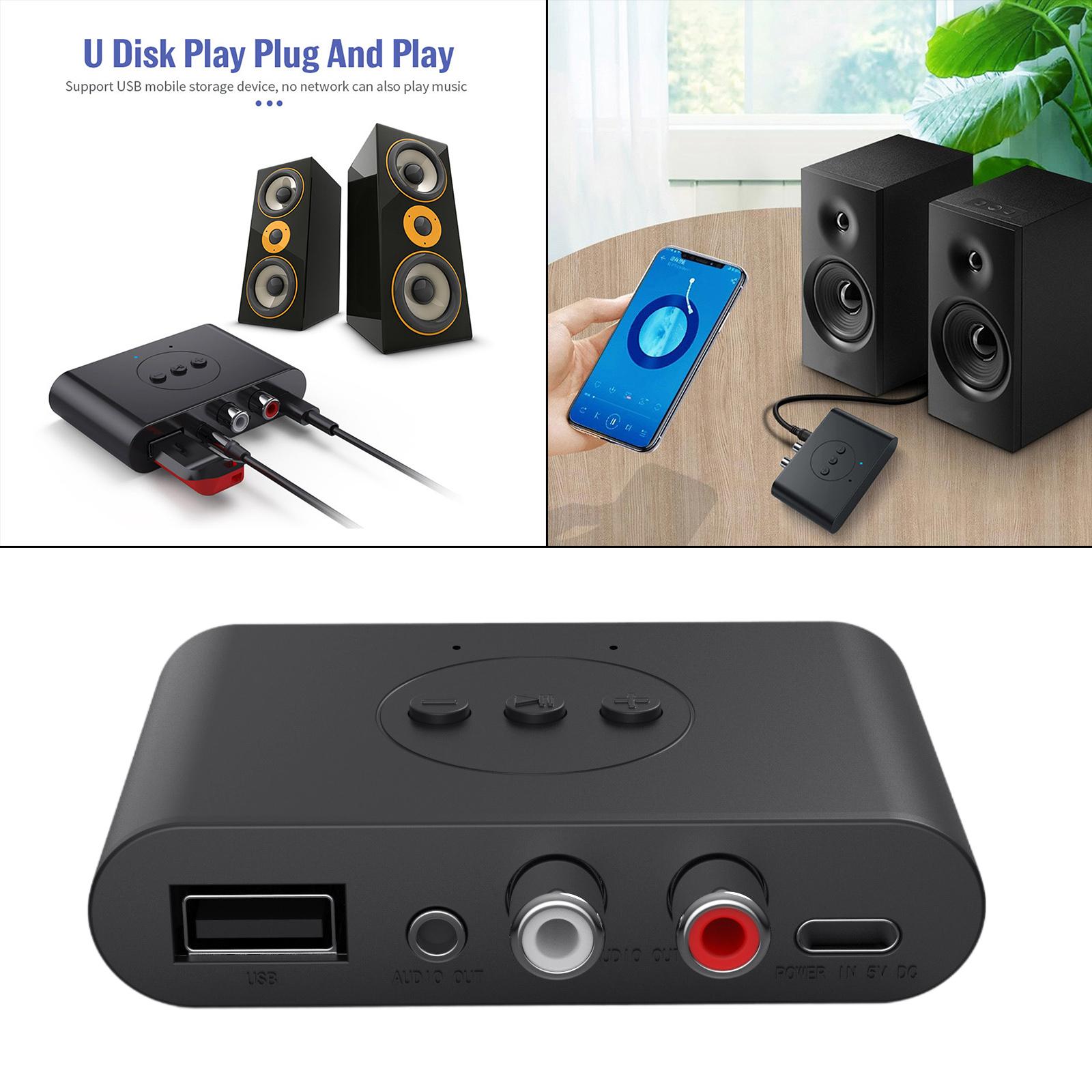 USB Adapter Wireless 3.5mm & RCA Audio Receiver with Mic Low Latency ...
