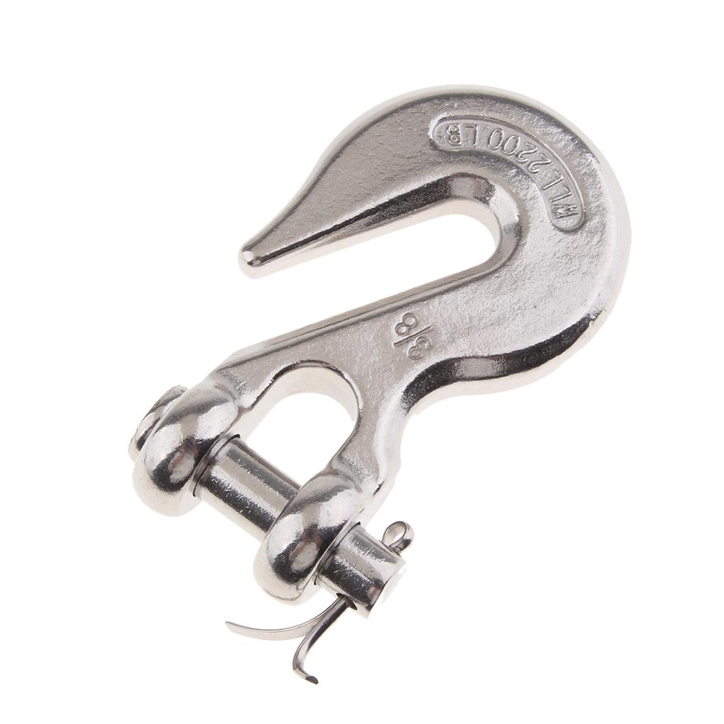 316 Stainless Steel Clevis Grab Hook Rigging Tow Winch Equipment 3/8 ...