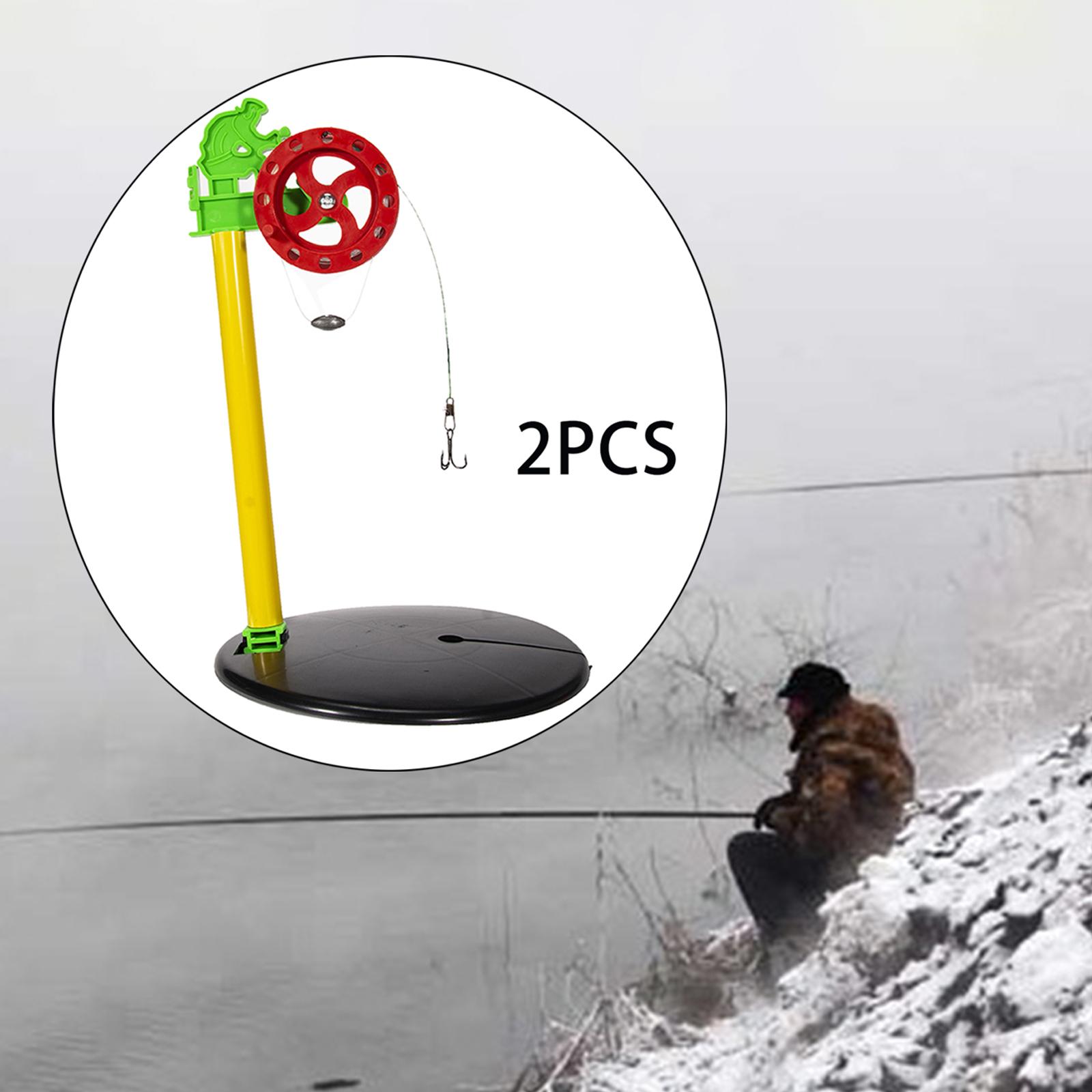 Portable Ice Fishing Rod Tip-up Marker Flag Pole Equipment With hook ...
