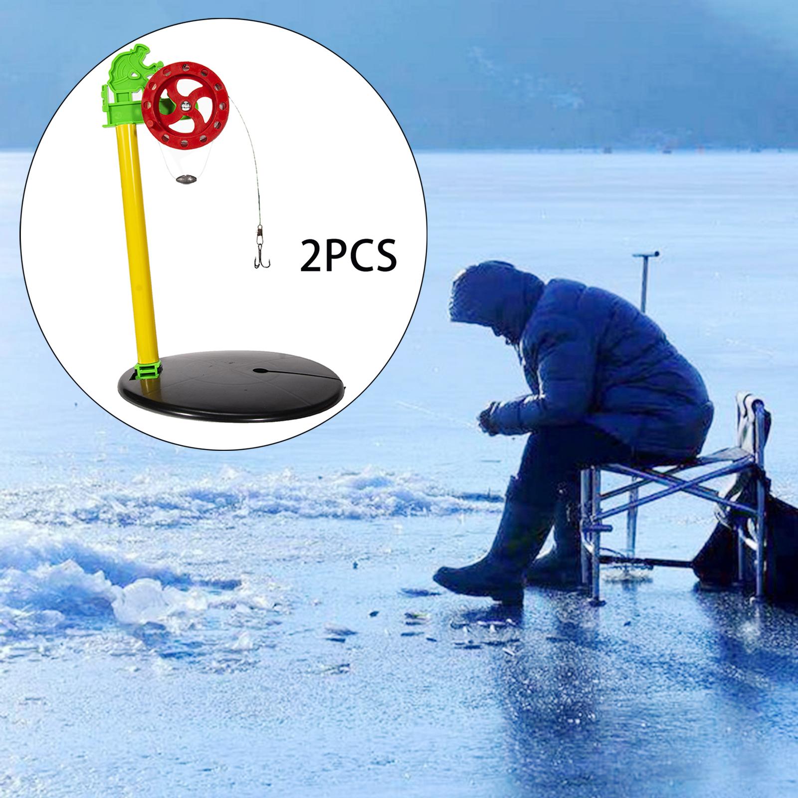 Portable Ice Fishing Rod Tip-up Marker Flag Pole Equipment With hook ...