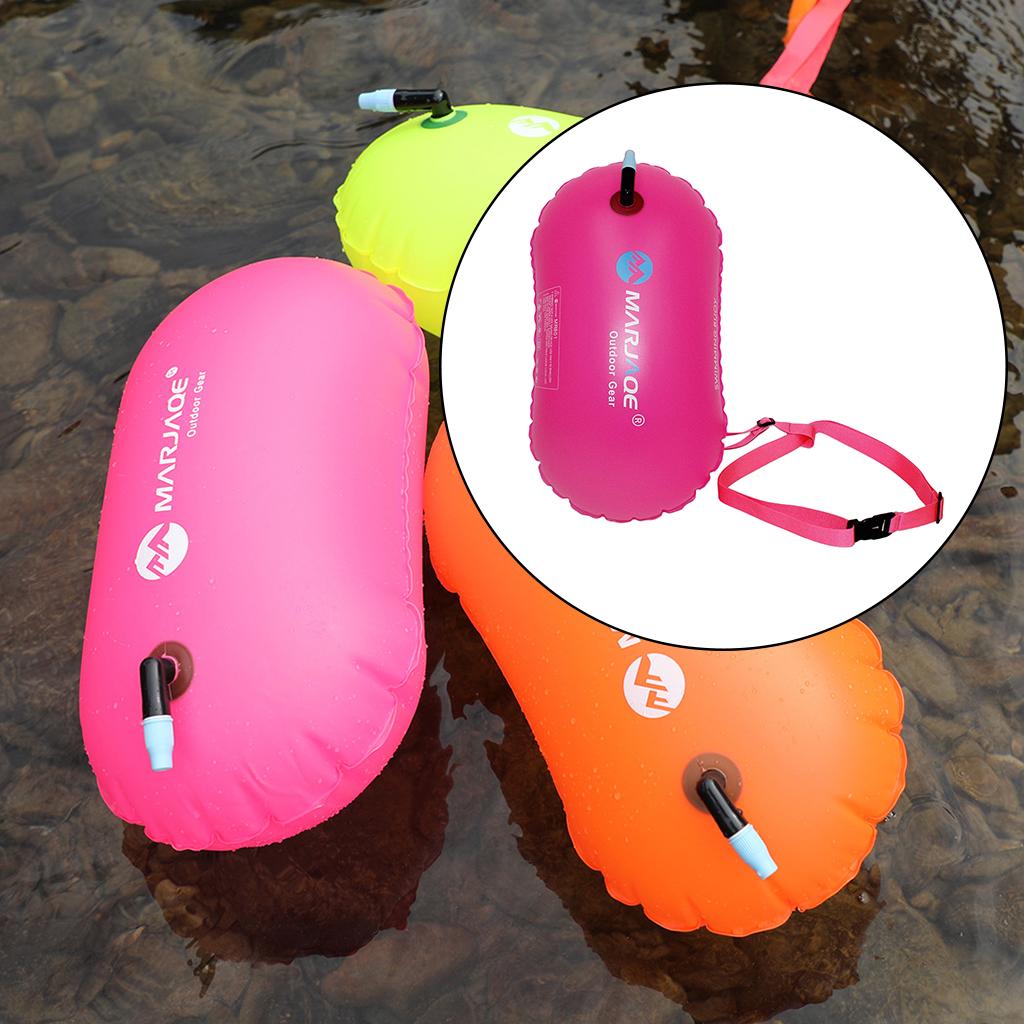 Swim Buoy Tow Float Inflated Device w/ Waist Belt for Open Water ...
