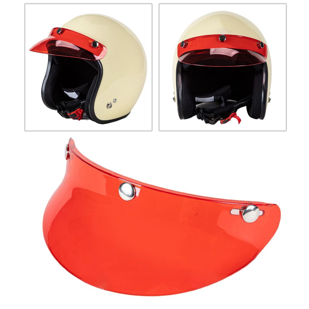 Retro 3 Snap Motorcycle Helmet Visor Peak Sunshield Protector Shield ...
