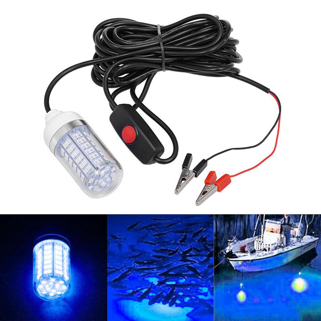 12V Underwater LED Light Submersible Fishing Light for Night Lamp Blue ...