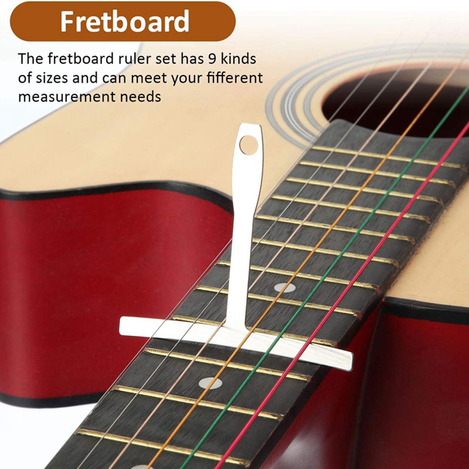Guitar Measuring Tool Set Stainless Steel T Shaped Ruler guitar Shaped ...
