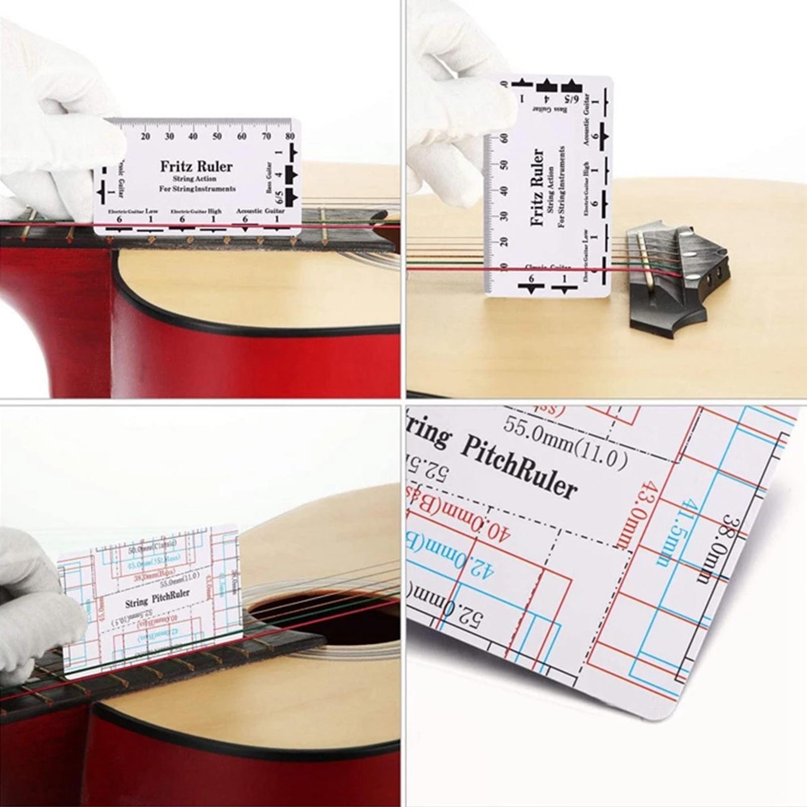 Guitar Measuring Tool Set Stainless Steel T Shaped Ruler guitar Shaped ...