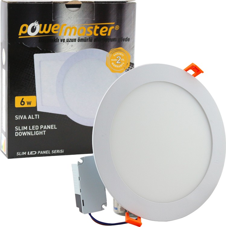 Powermaster 6 Watt Recessed 6500K White 106MM Round Slim Led-Eco Spot ...