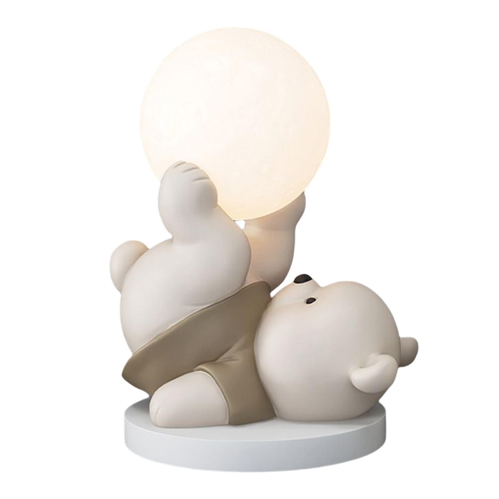 Cute Bear Statue Rechargeable Night Light Desktop Decorations for ...