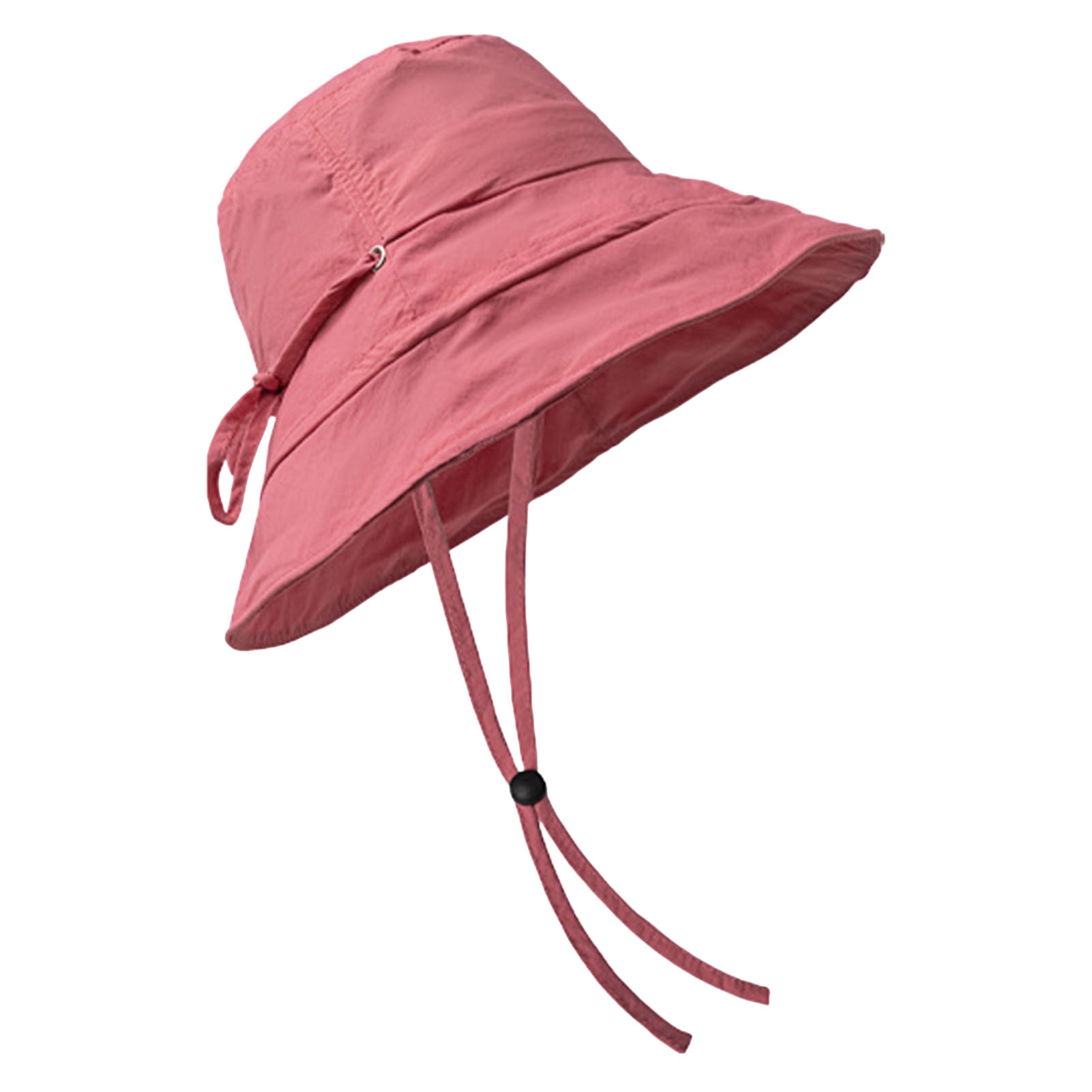 Bucket Hat Windproof Rope Thin Casual Washable Pleated Sun-resistant ...