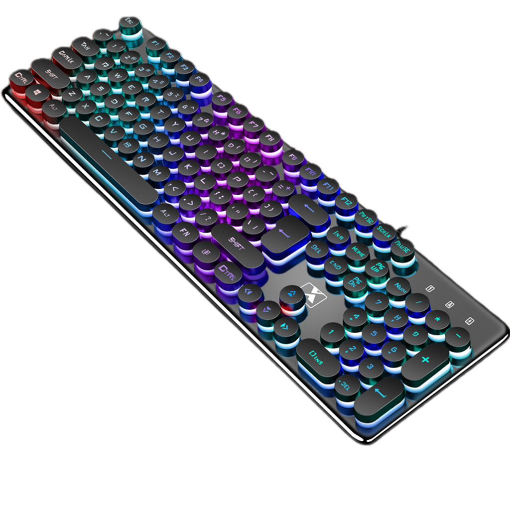 USB Wired Mechanical Gaming Keyboard 108 Keys Rainbow RGB Backlit ...