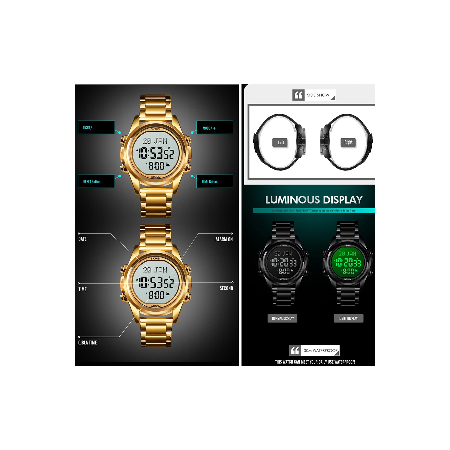 Digital watch with qibla indicator - Hepsiburada Global
