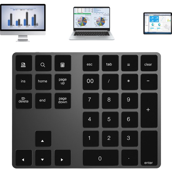 34 Key Keyboard Number Pad Pc Black - Hepsiburada Global