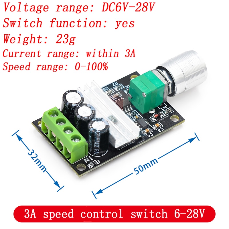 DC 1.8V-35V 2A 3A 5A 10A 30W 80W 90W PWM Motor Speed Controller Low ...