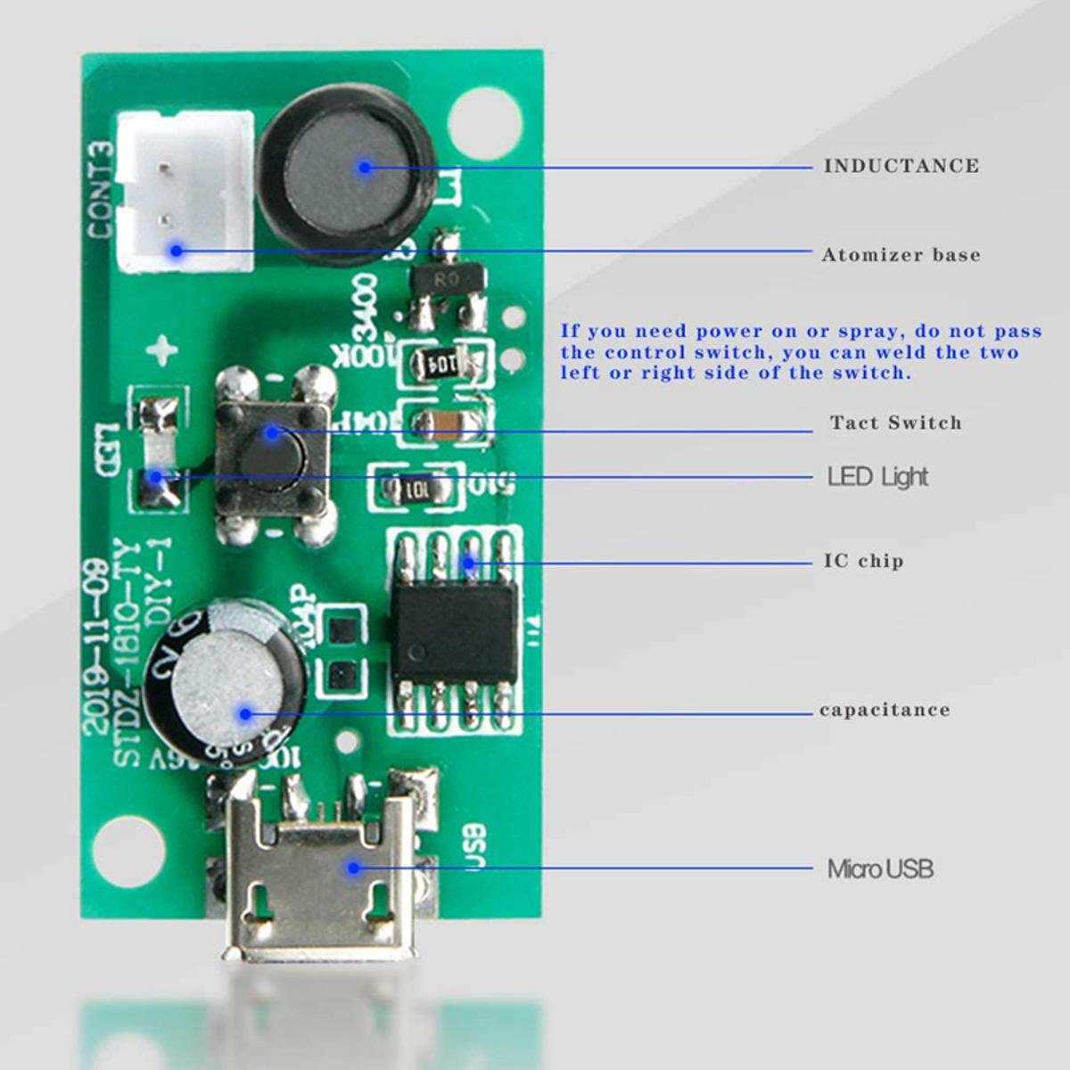 3Pcs Mist Maker Atomization Plate with 5V USB Humidifier Module ...