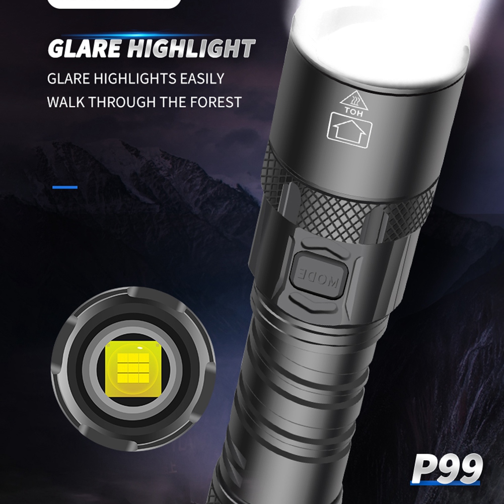 Most Powerful Flashlight Rechargeable Telescopic Zoom Input and Output ...