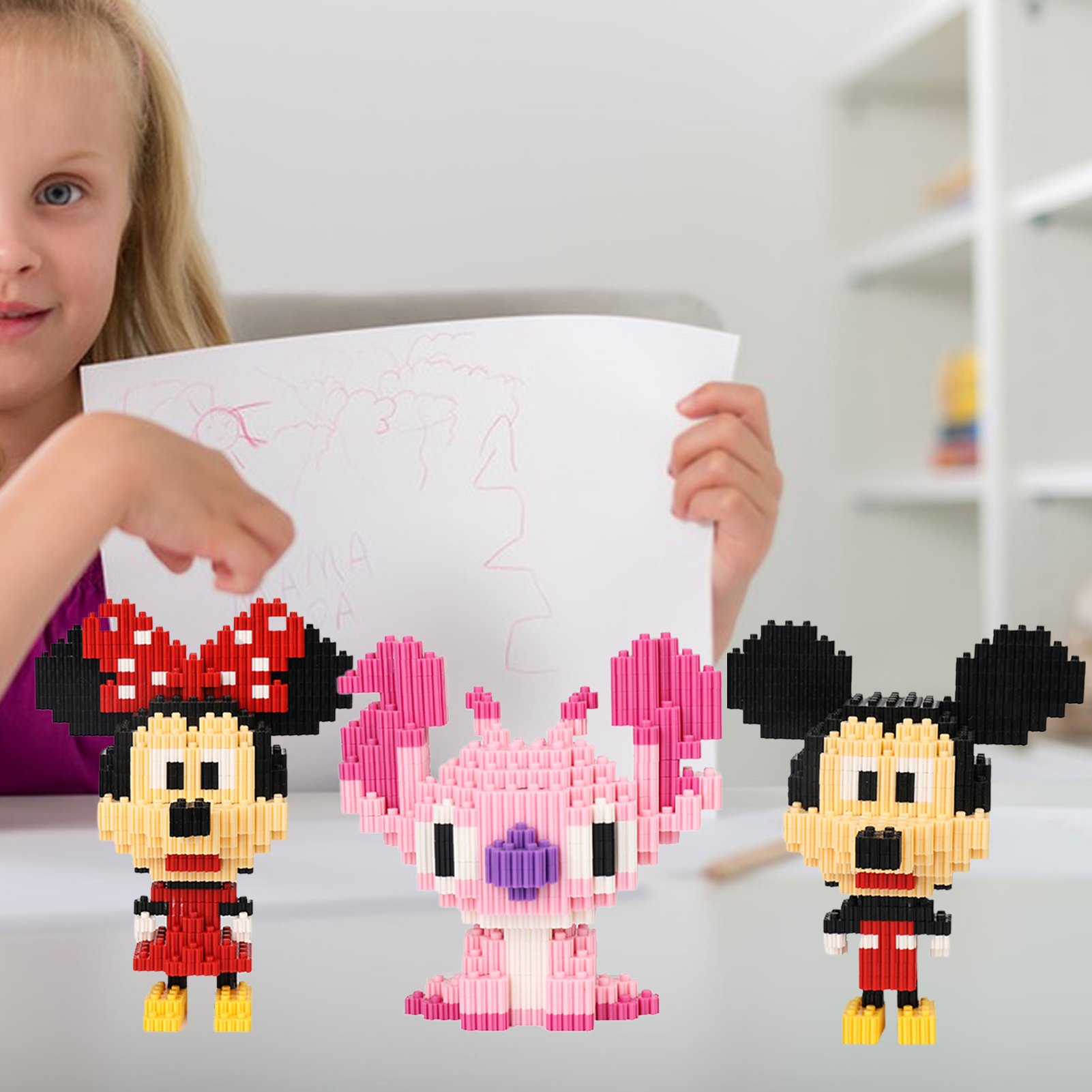 Micro Bricks Figure Minnies Children Assembling Micro Bricks Figure Toy ...