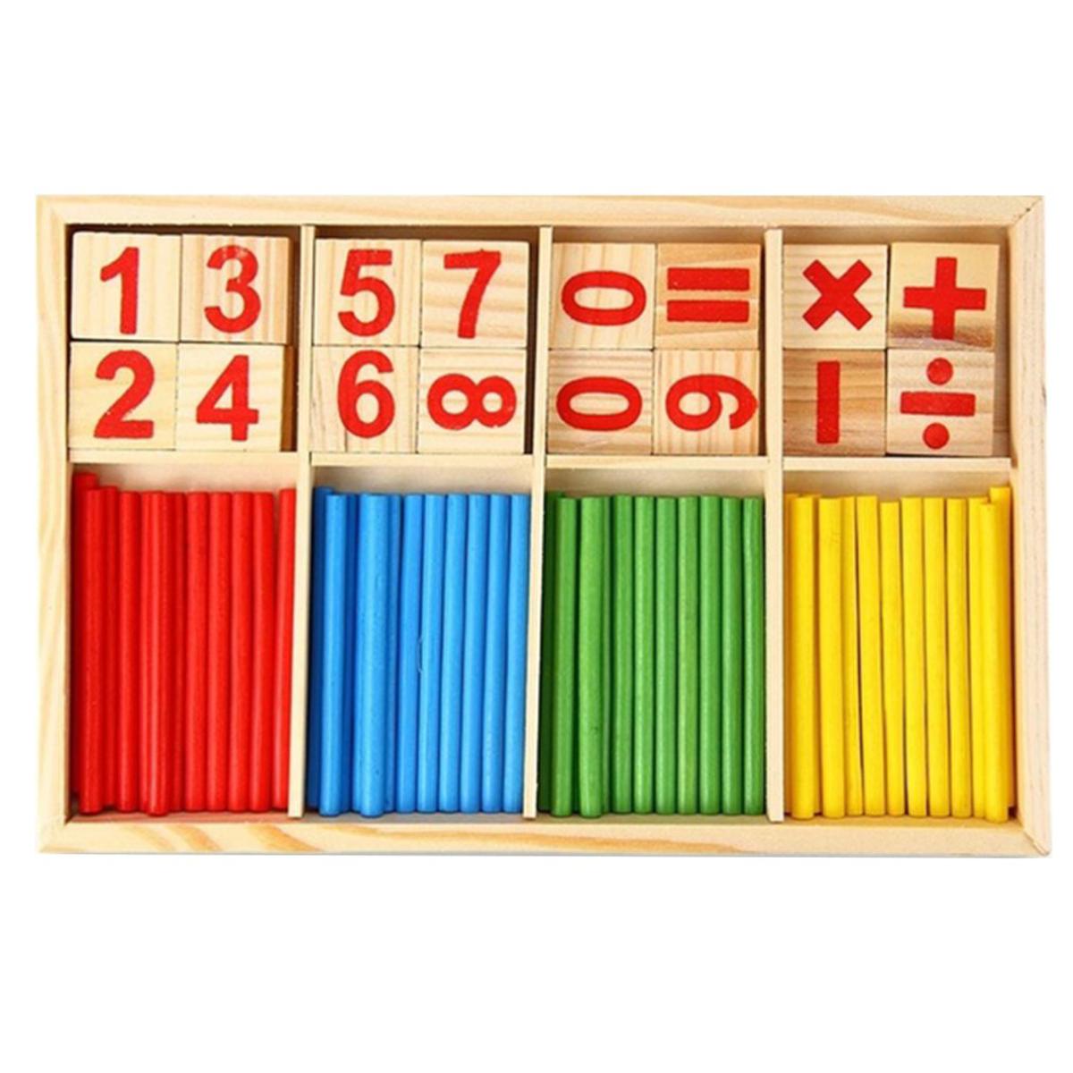 Wooden Numbers Learning Stick Mathematics Learning Counting Educational ...