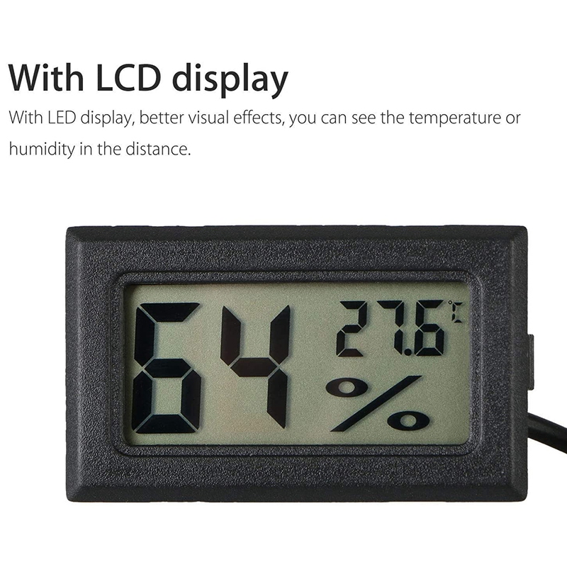 2 Pcs Digital Thermometer Hygrometer, Hygrometer Thermometer Mini Probe ...