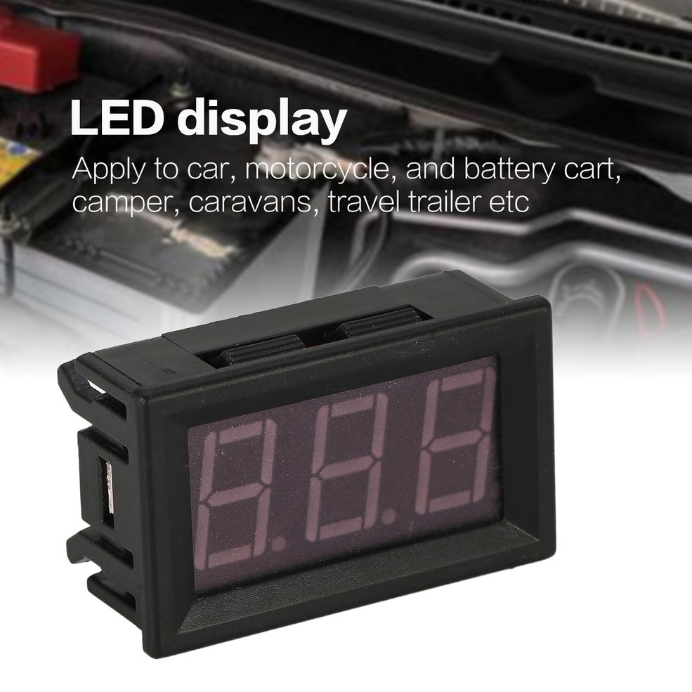 2PCS 7-150V 0.56in 3 Wire LED Digital Voltmeter Voltage Meter Car Volt ...