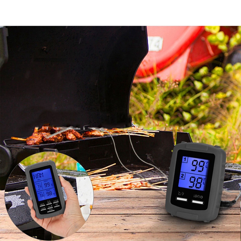 LCD Digital BBQ Thermometer,Dual Probe Detection for Cooking,Barbecue ...