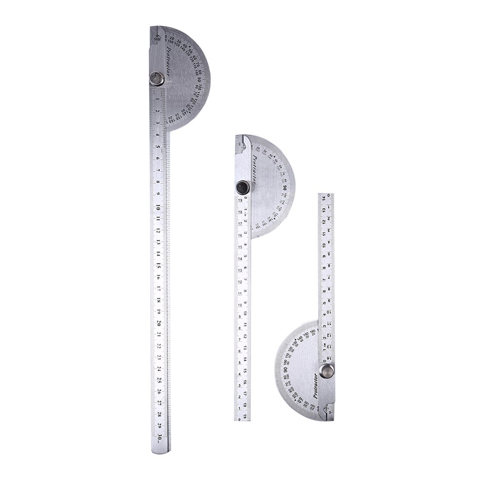 0-180 Degrees Simple Angle Ruler Round Head Rotary Stainless Steel ...