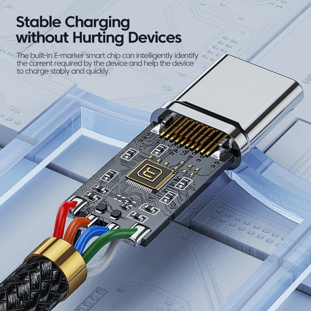 Toocki PD 100W USB C to USB Type-C Cable 60W Fast Charge Data Cable For ...