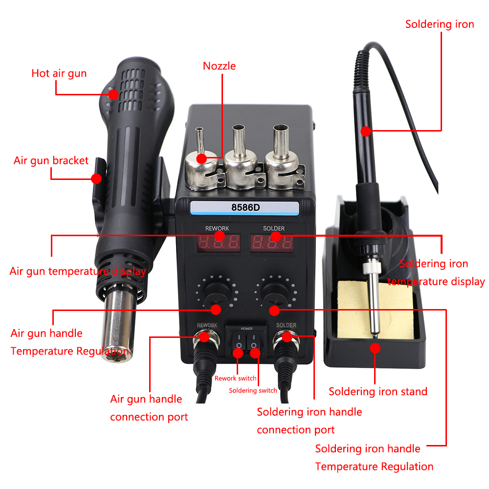 Double Digital Display 8586 Welding Station Digital Display Electric ...