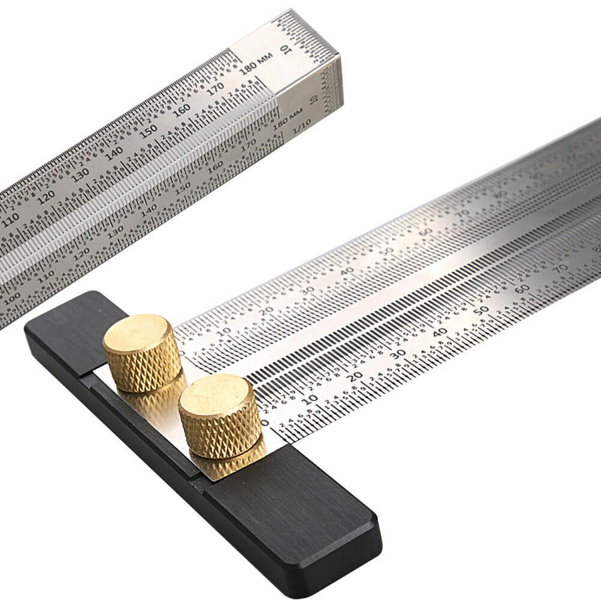Aluminum Alloy Woodworking Marking Square Ruler T-Type Carpenter ...