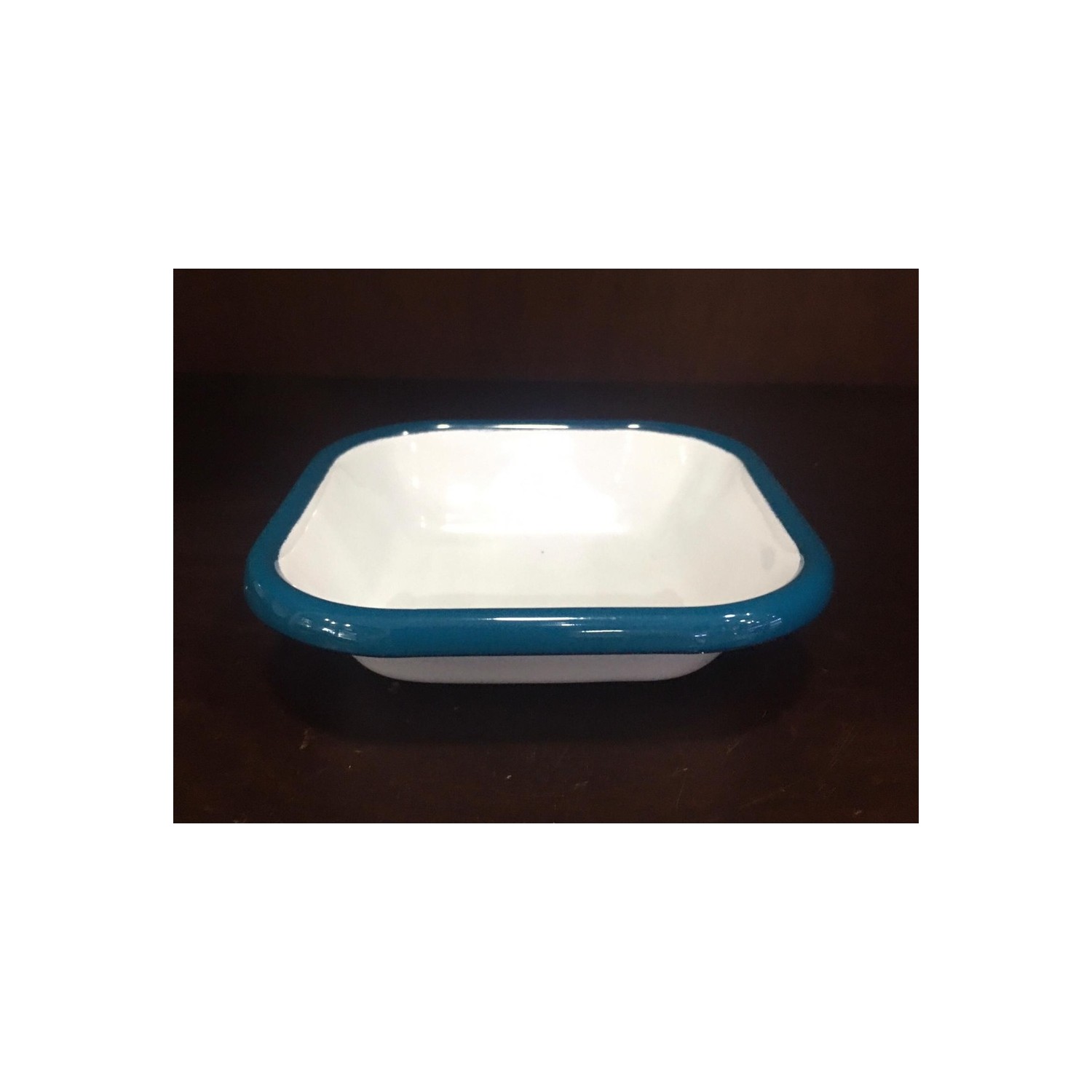 Emaye Mini Meze Tabagi mavi Luyano Enamel Square Meze Plate Edge Blue ...