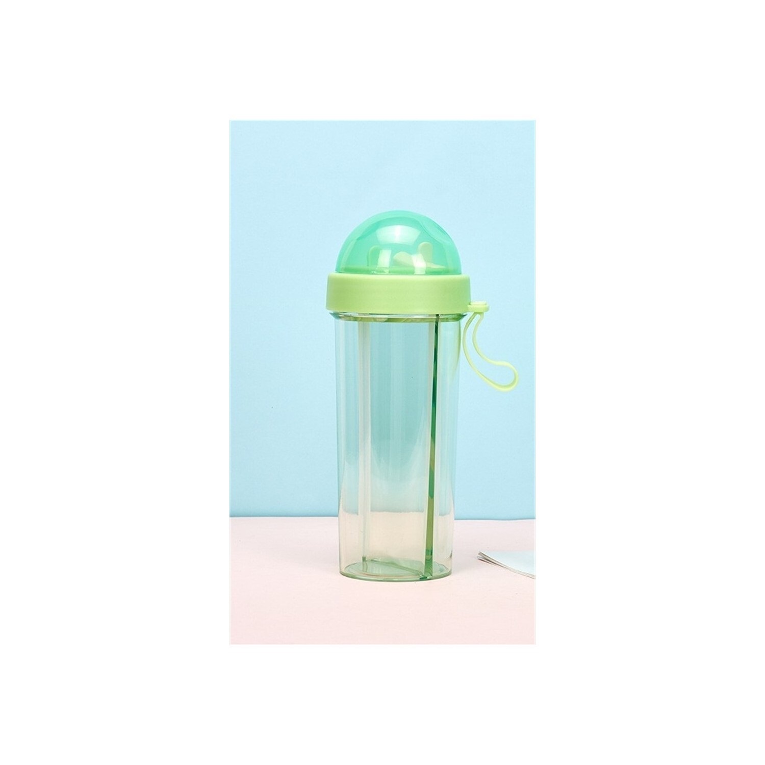 Plastic double drinking cup double drinking straw double portable dual ...