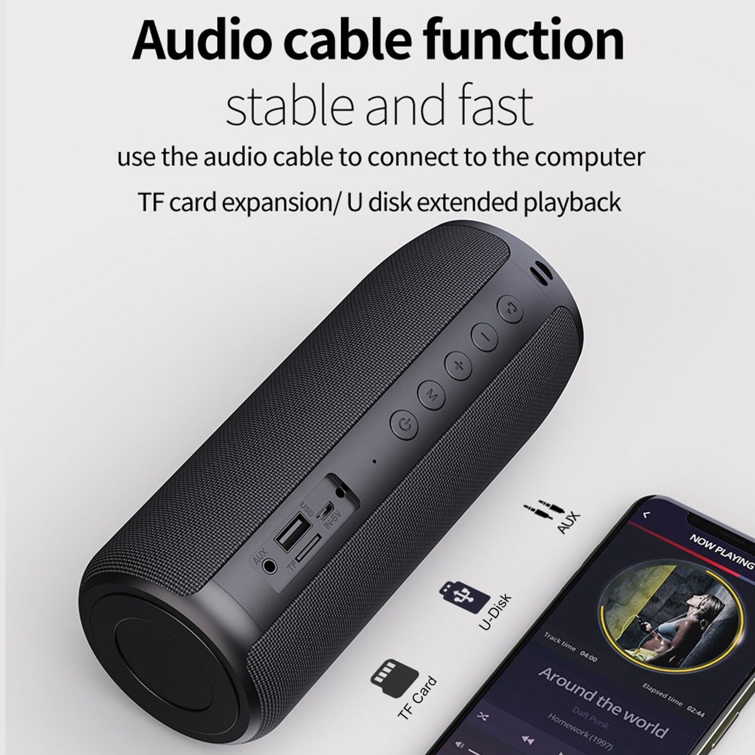 Bluetooth Speaker Outdoor Waterproof Cloth Portable Audio Wireless ...