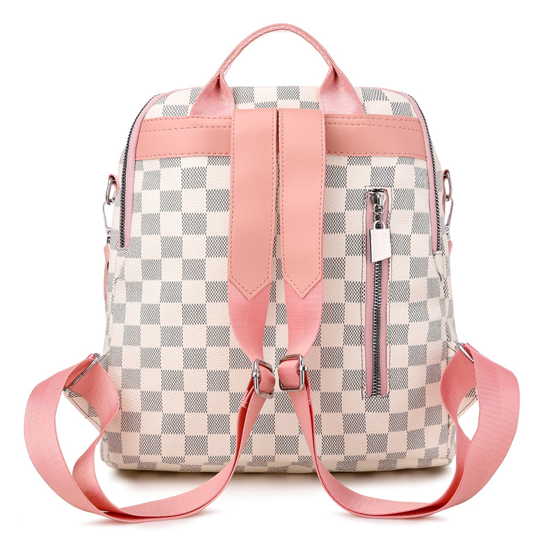 Checkered shoulder Europe and the United States waterproof small ...