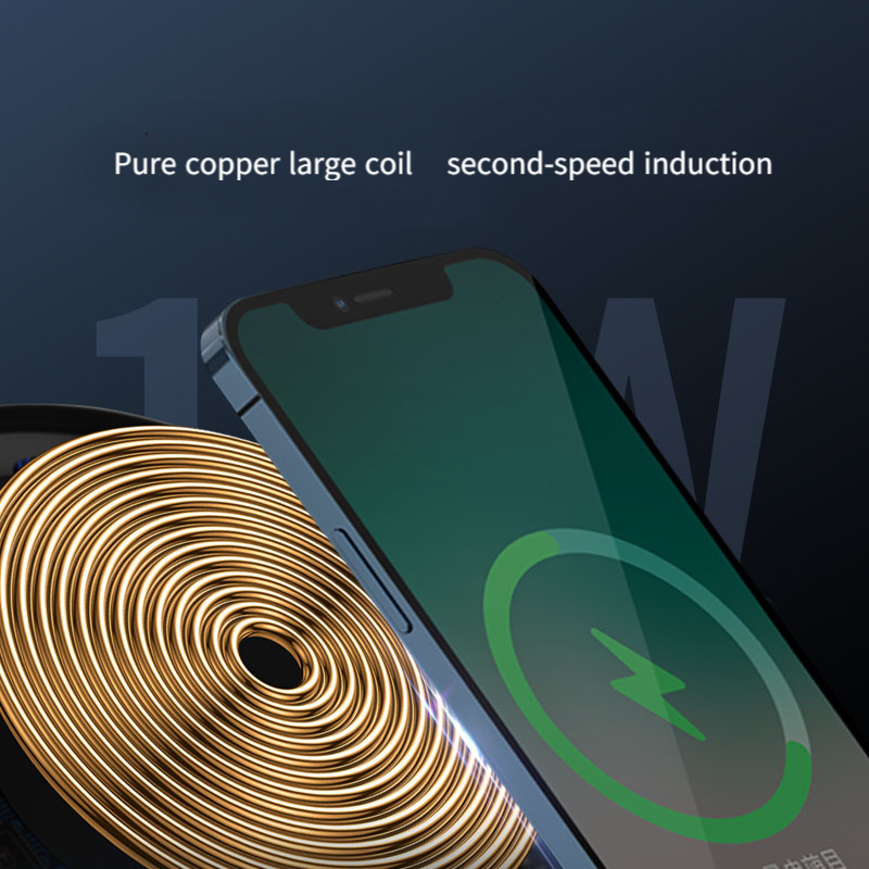 15W Type-C Android Dual Input Wireless Car Charger - White Full Package ...