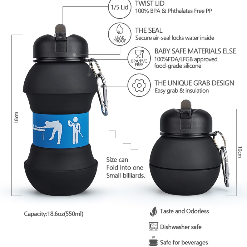 Foldable Outdoor Portable Drop-proof and Leak-proof Billiard Travel Mug ...