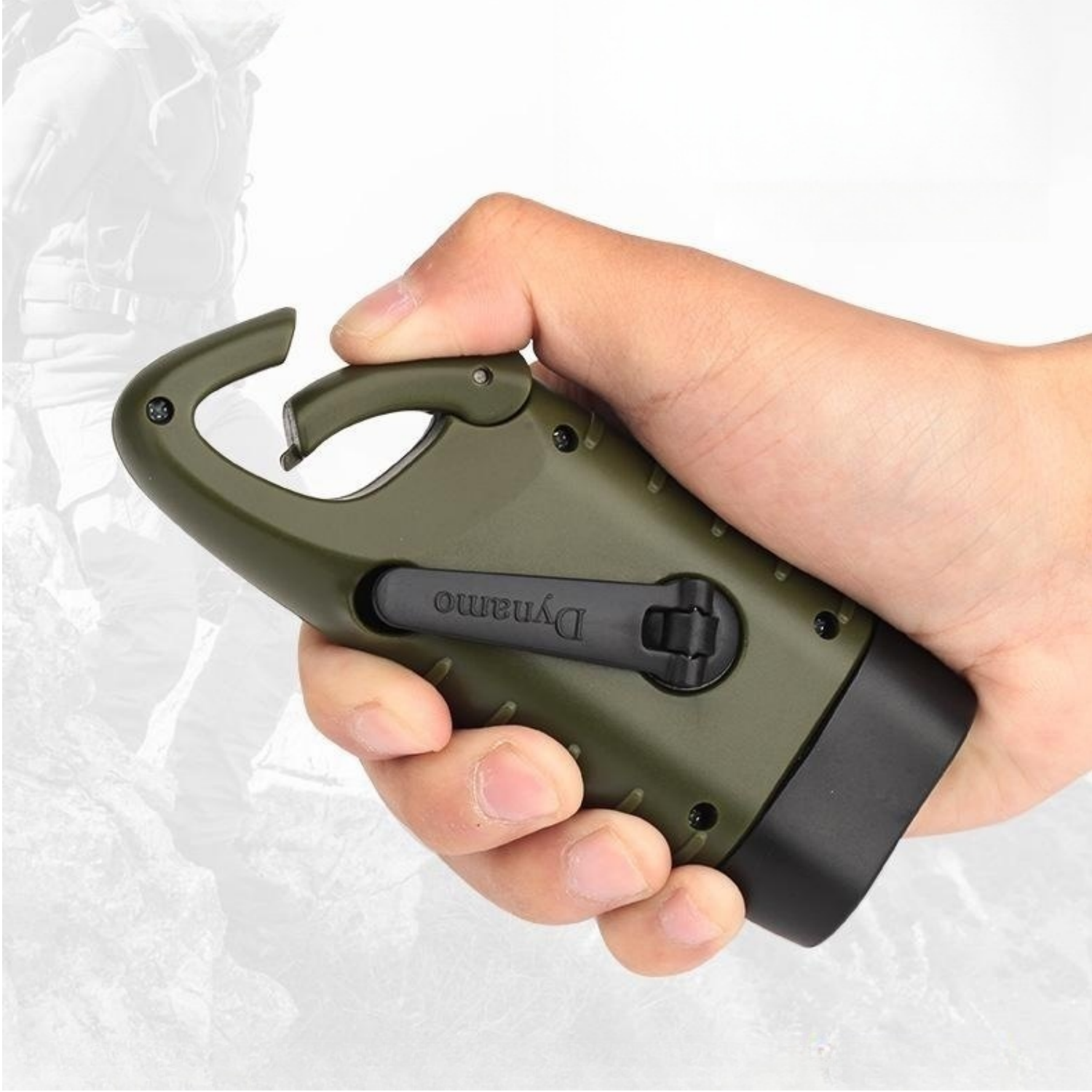 Outdoor hand crank power led glare solar hand rechargeable flashlight ...