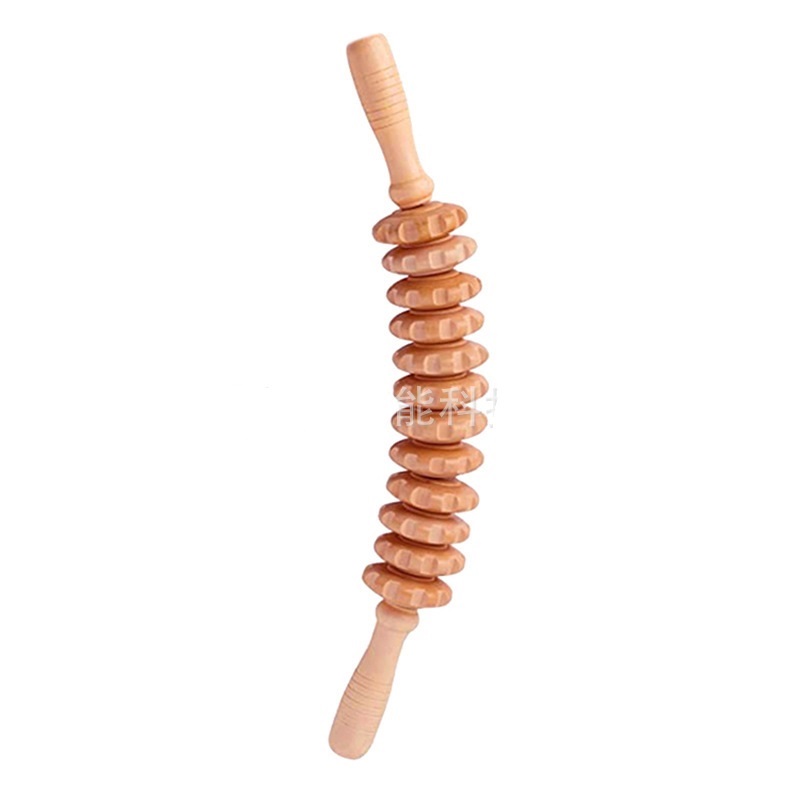 Peach wood yoga roller meridian stick muscle relaxation massage stick ...