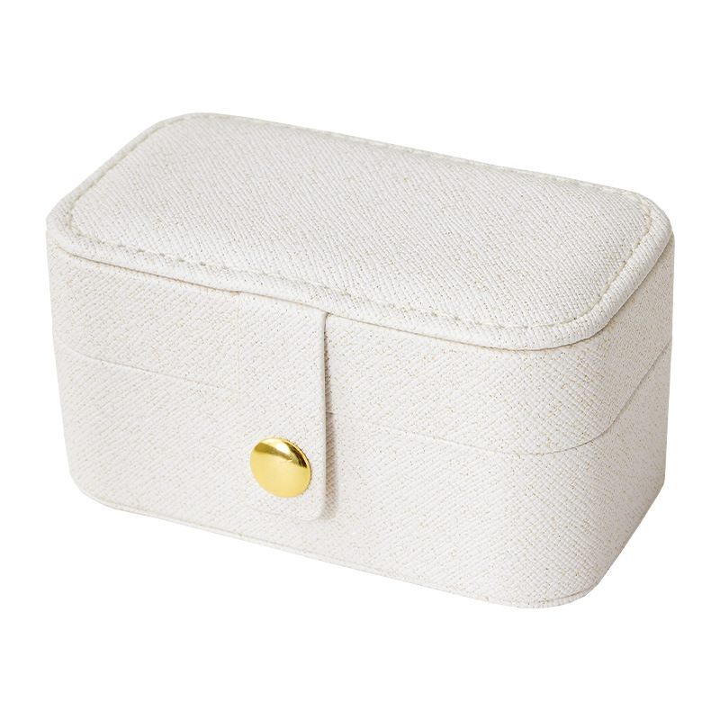 Leather mini jewelry box portable travel jewelry storage box ...