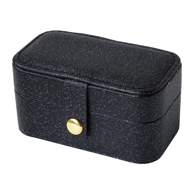 Leather mini jewelry box portable travel jewelry storage box ...