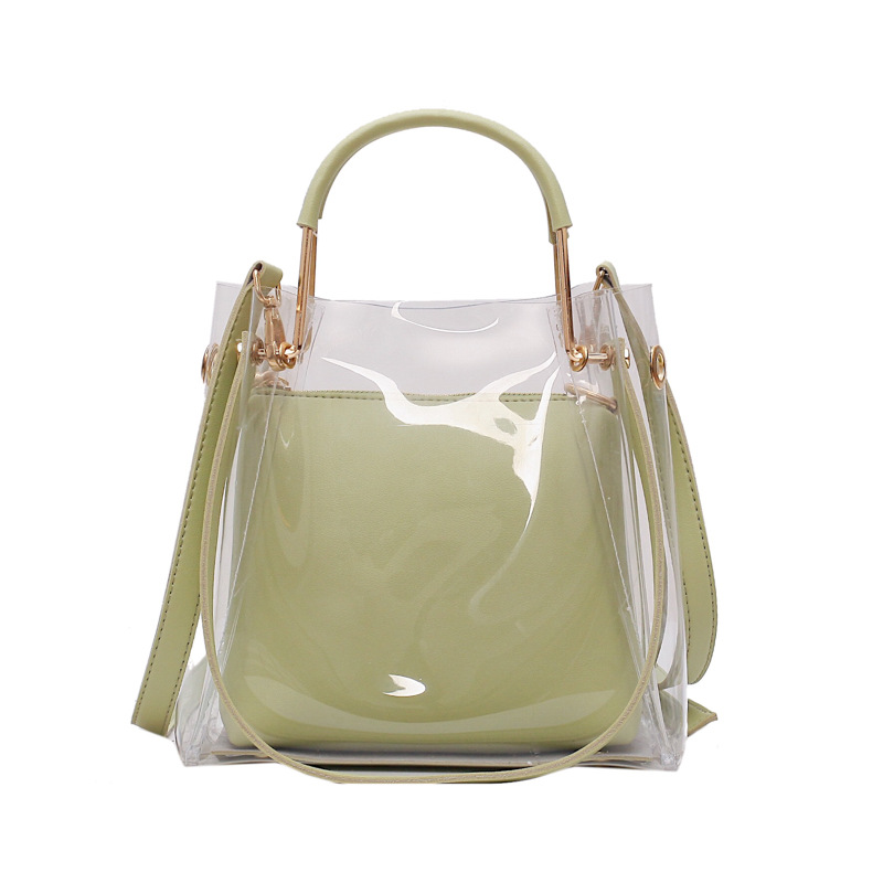 Versatile shoulder bag, fashionable and stylish transparent jelly ...