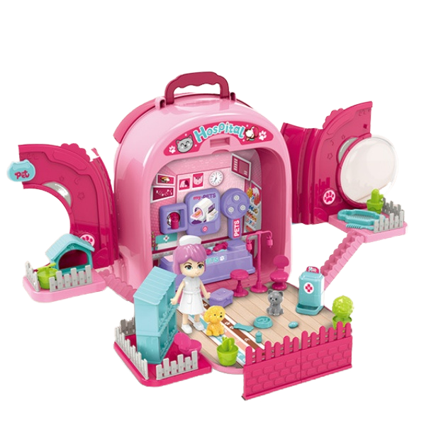 Children's multi-functional kitchen style double-sided backpack toys ...