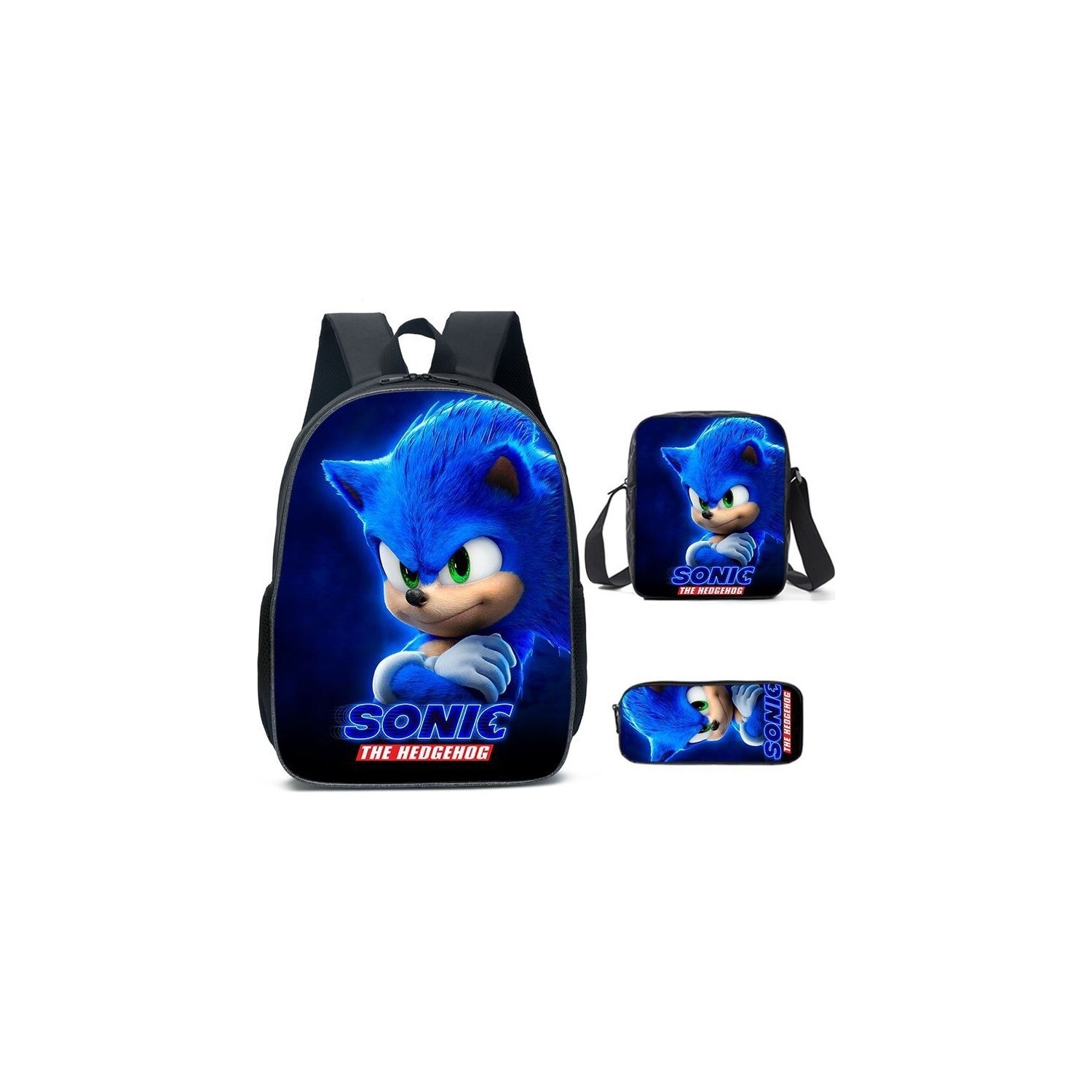 FIY 3-Piece Sonic Themed Student Backpack Set - Multicolor ...